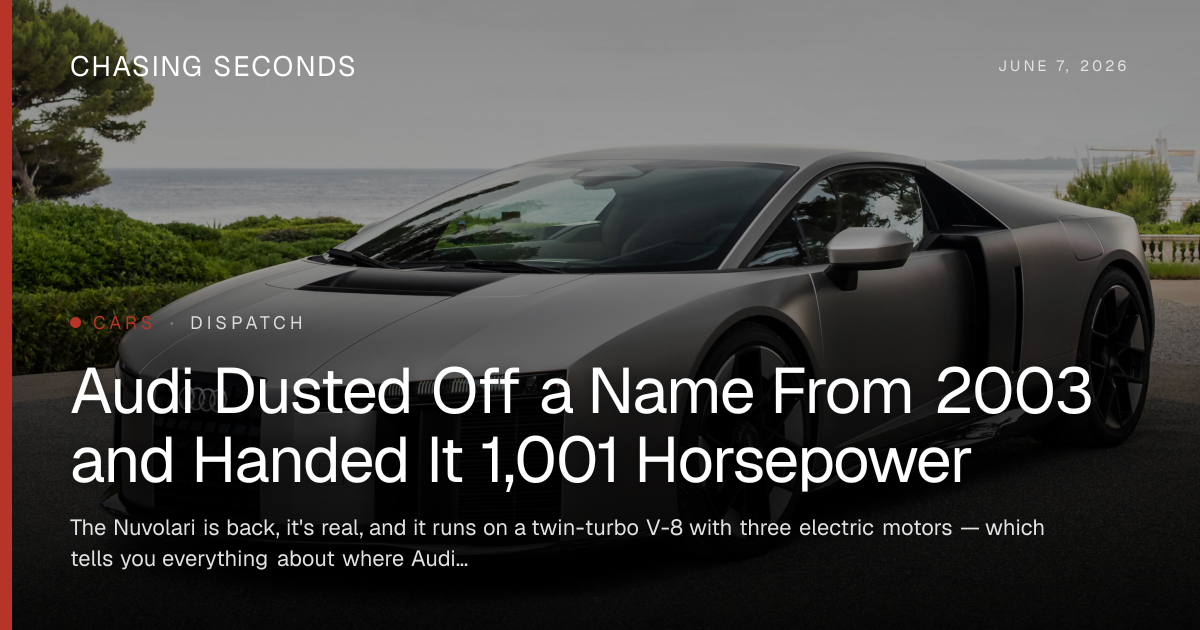 Audi Dusted Off a Name From 2003 and Handed It 1,001 Horsepower ...