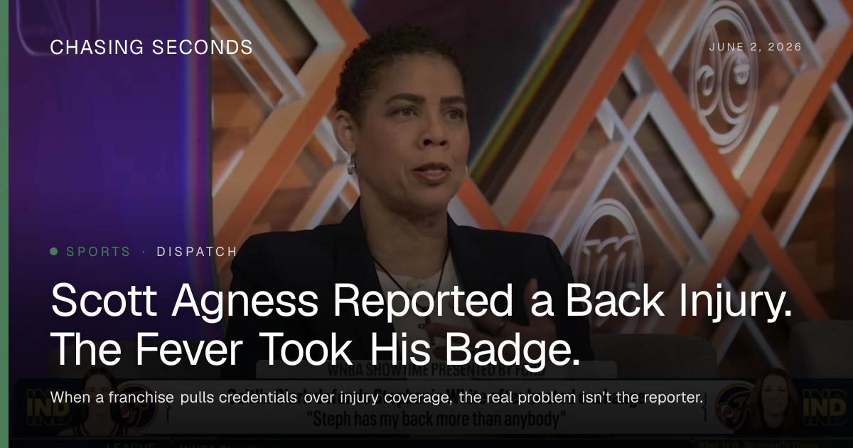 Scott Agness Reported a Back Injury. The Fever Took His Badge ...
